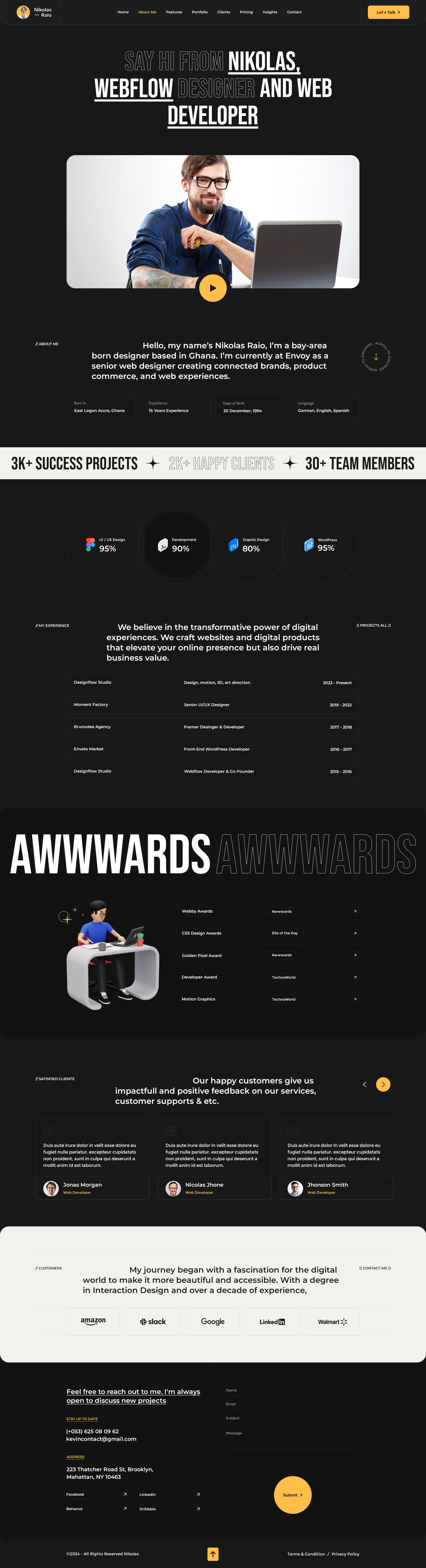 Nikolas Raio - Personal Portfolio PSD Template. by Wildstone-Theme